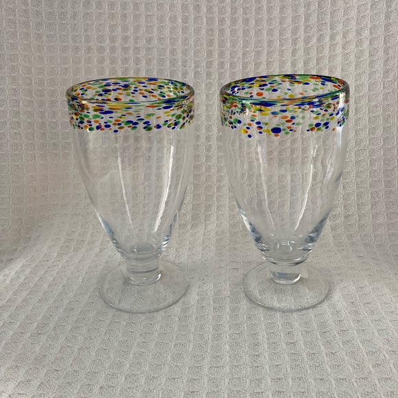 Crate&Barrel | Dining | Crate Barrel Fiesta Handblown Goblets With ...